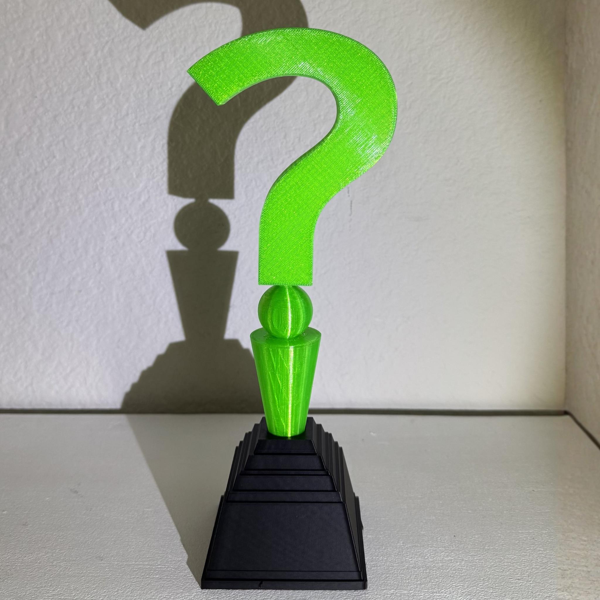 Question Mark Trophy Display Piece | Glowing Puzzle Trophy Ornament ...