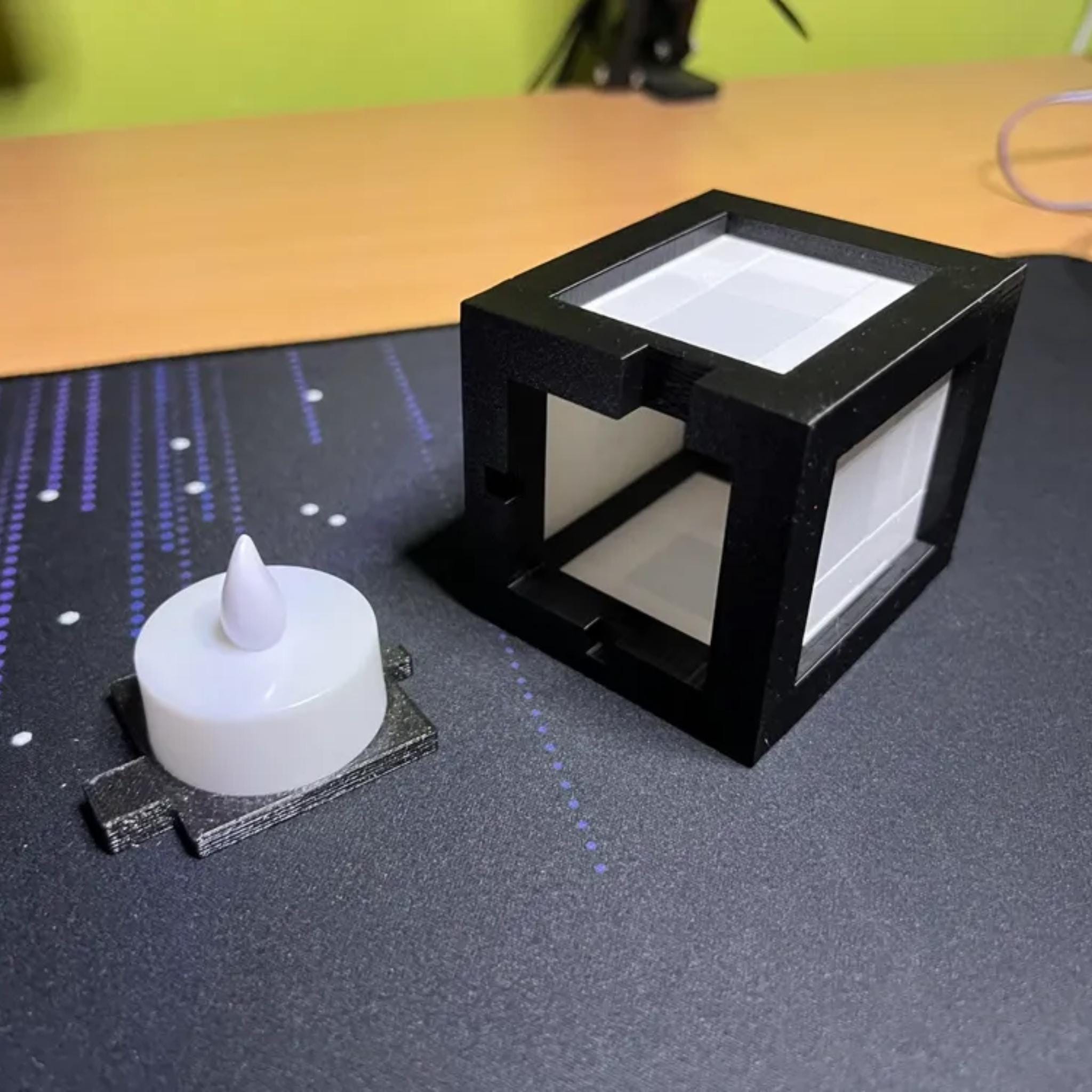 Pixel Lantern Tealight Holder With Removable Insert – Cosy Block-style ...