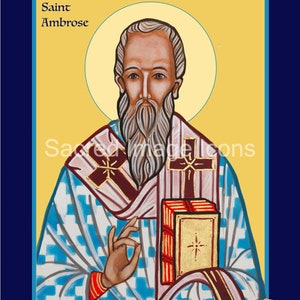 Saint Ambrose Print | Sacred Image Icons - Etsy