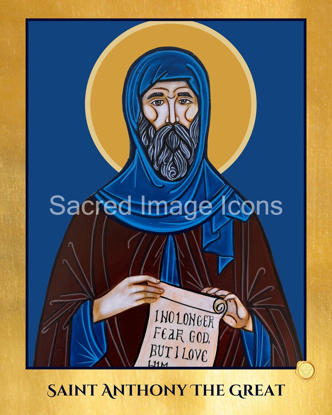Saint Anthony the Great Icon Print | Sacred Image Icons - Etsy
