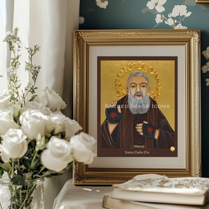 Saint Padre Pio Icon Print | Sacred Image Icons - Etsy