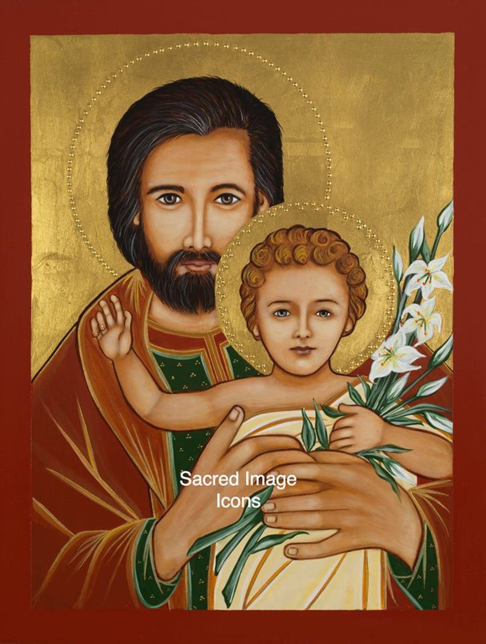 Saint Joseph Icon ready to frame Print Catholic Art 8x10 | Etsy