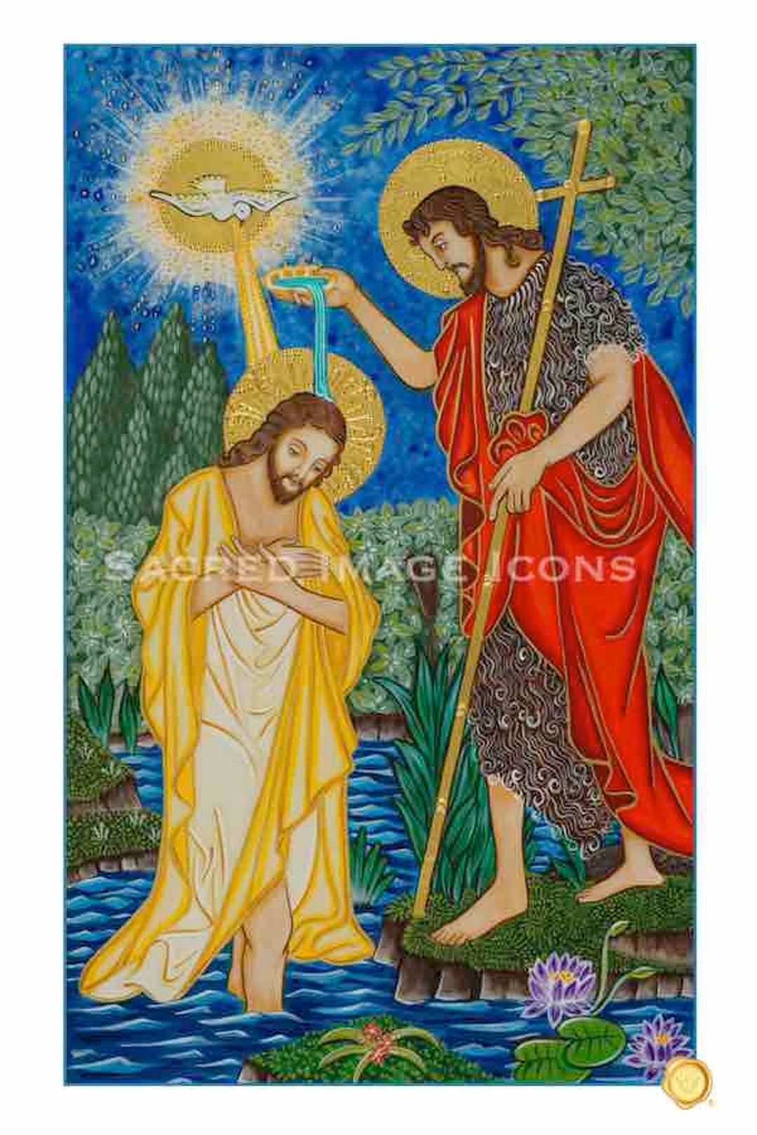 Baptism of Jesus Icon Print JESUS CHRIST ICON Print Sacred - Etsy