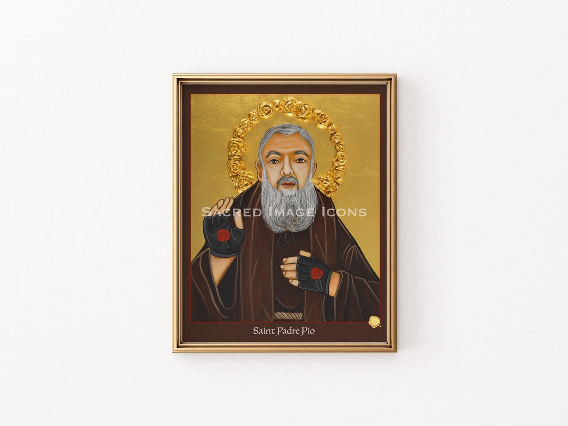 Saint Padre Pio Icon Print | Sacred Image Icons - Etsy