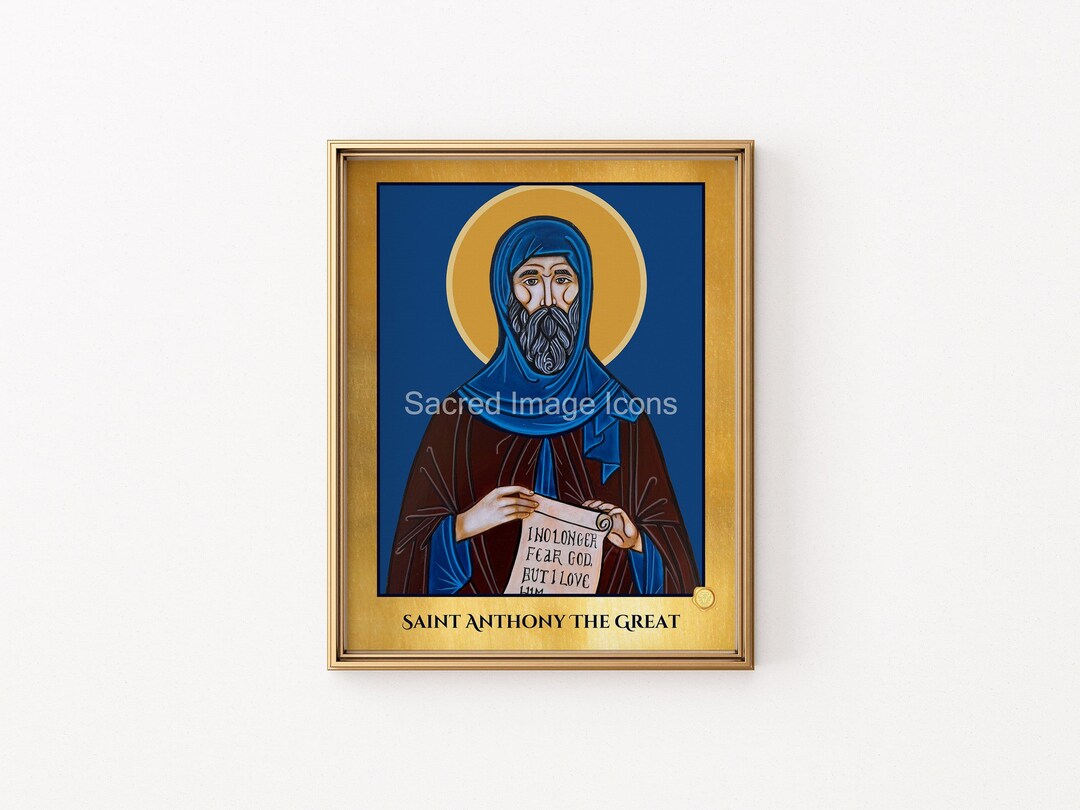 Saint Anthony the Great Icon Print | Sacred Image Icons - Etsy