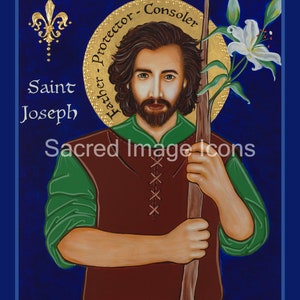 Saint Joseph Print | Sacred Image Icons - Etsy