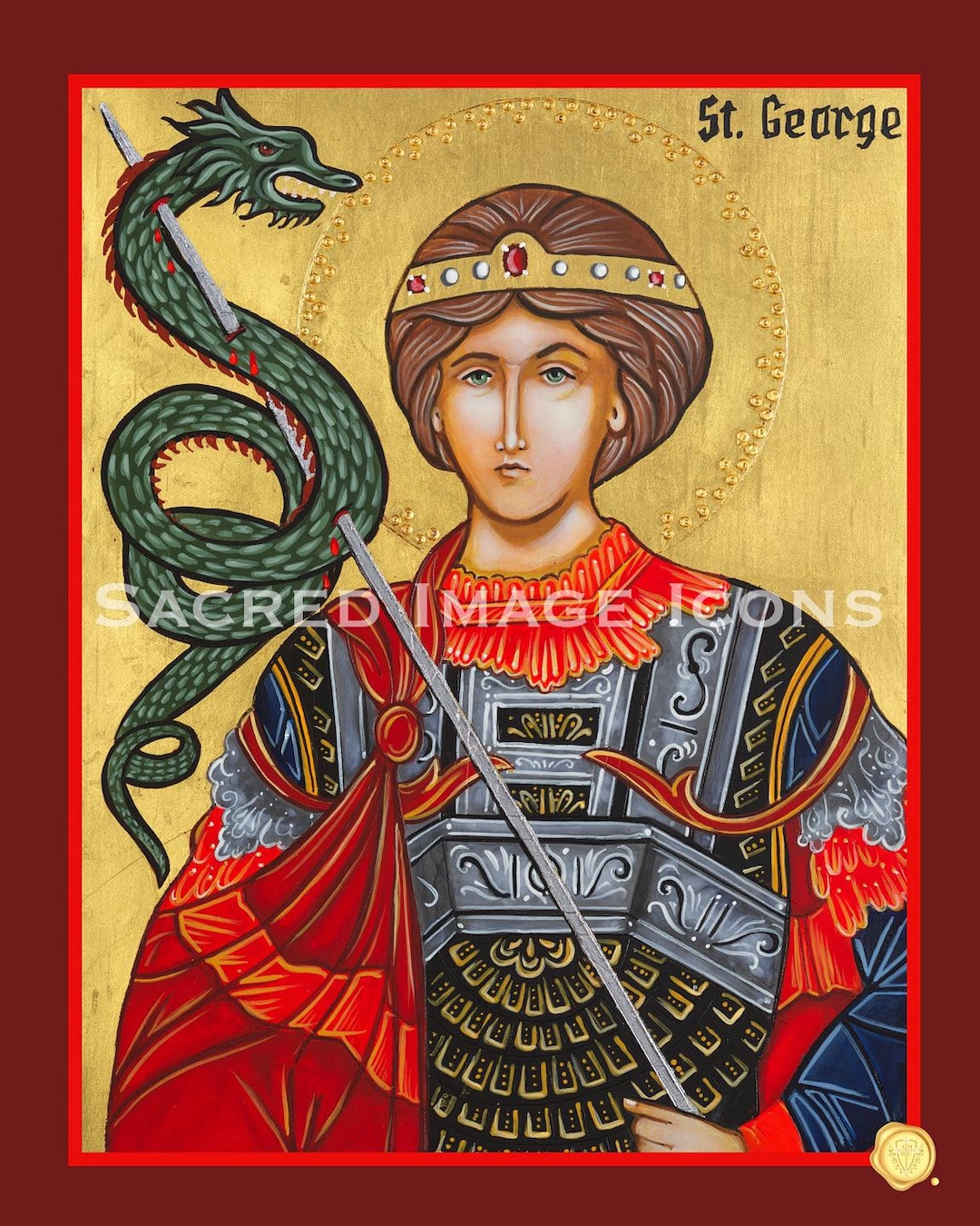 Saint George Icon Print | Sacred Image Icons - Etsy