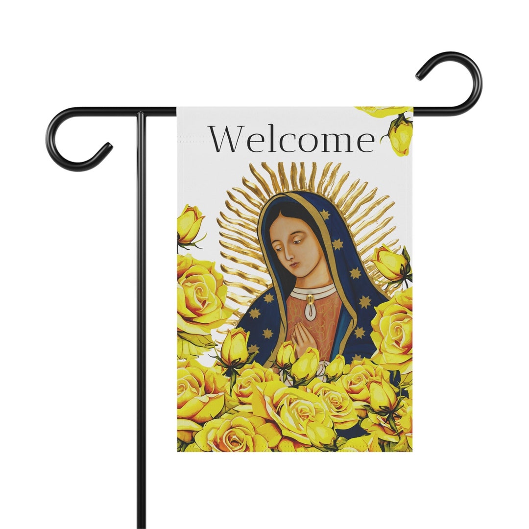 Our Lady of Guadalupe Yellow Rose Garden Flag | Sacred Image Icons - Etsy