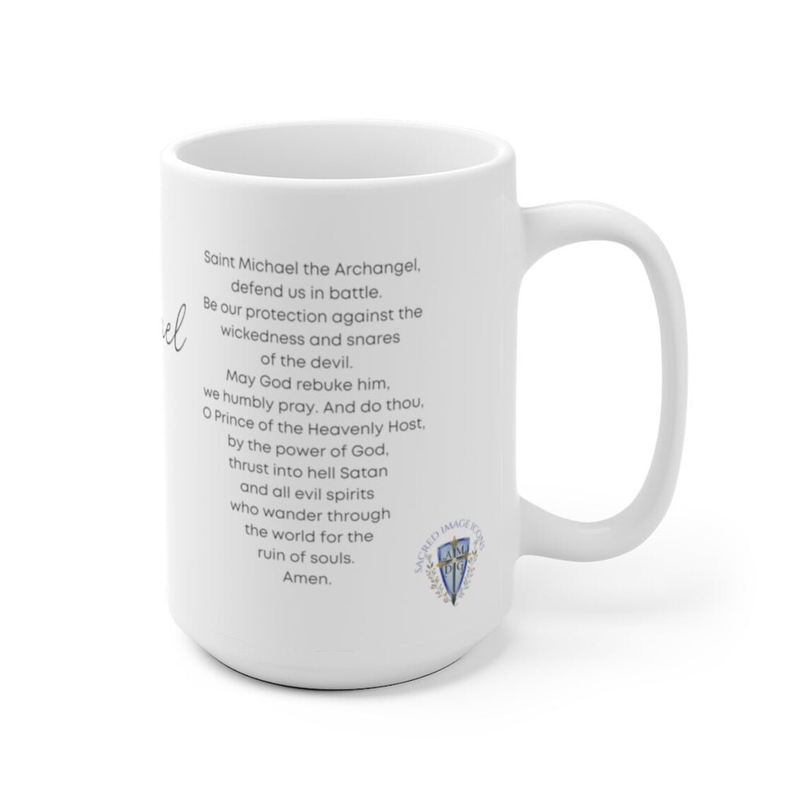 Archangel Michael Prayer Mug 15oz | SAINT COFFEE MUG | Baptism Gift ...