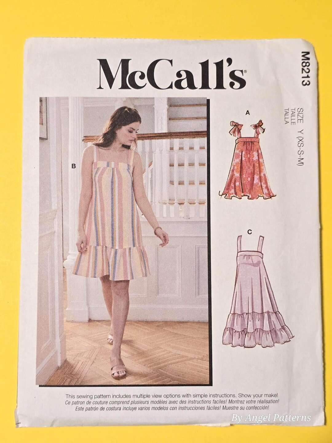 Mccalls 8213 Sewing Pattern, Ladies Dress, NEW UNCUT Sizes Xsm-sm-med ...