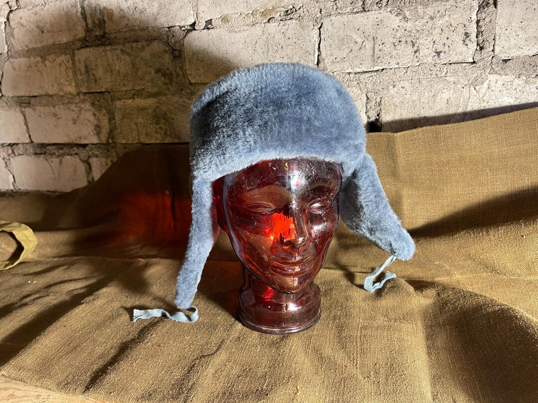 Soviet Officer Ushanka Hat, Russian Army Winter Fur Hat, Original USSR ...
