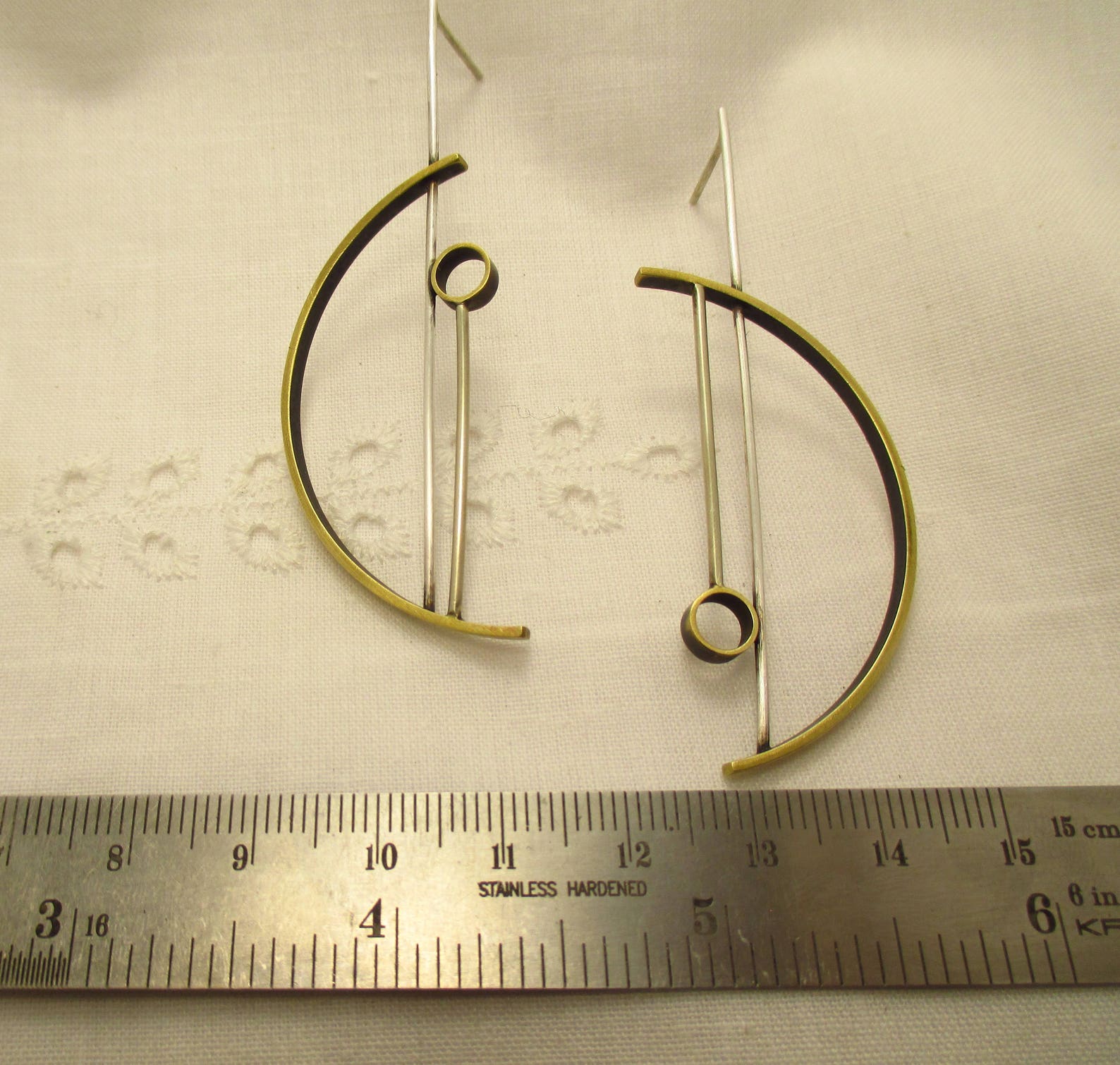 Half Circle Earrings Geometric Jewelry Bauhaus Earrings All | Etsy