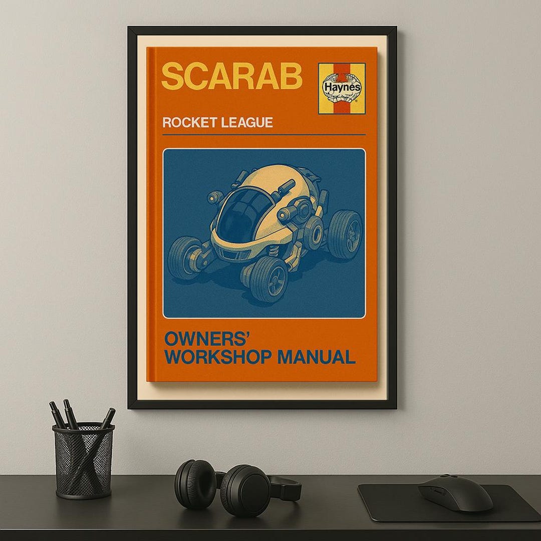 Rocket League Poster | Scarab | Haynes Manual Style | Digital Print ...