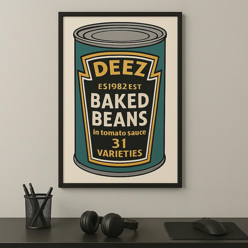 Dayz Art Print - Deez Baked Beans – Andy Warhol Style Digital Art ...