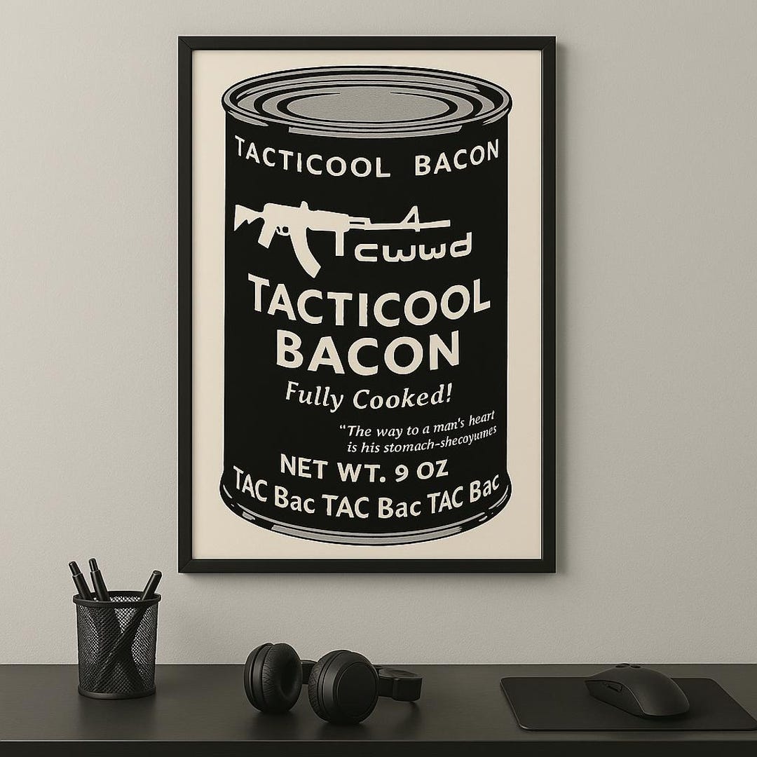 Dayz Art Print - Tacticool Bacon Tactical Bacon – Andy Warhol Style ...
