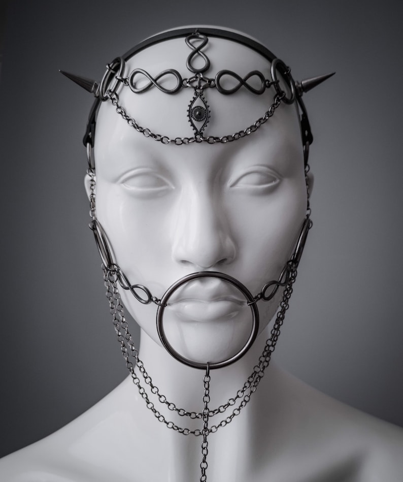 O Rings and Third Eye Face Chain Mask / Gunmetal Chain Face - Etsy ...