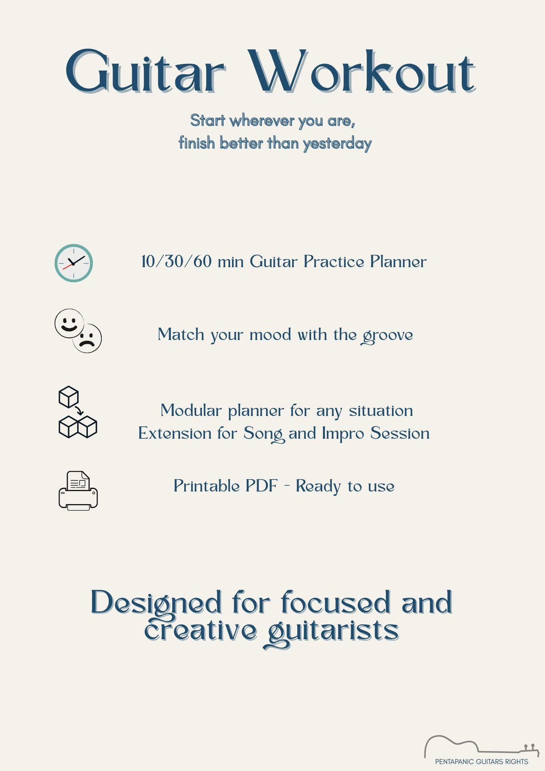 Guitar Practice Planner PDF – Printable Guitar Workout & Technique ...