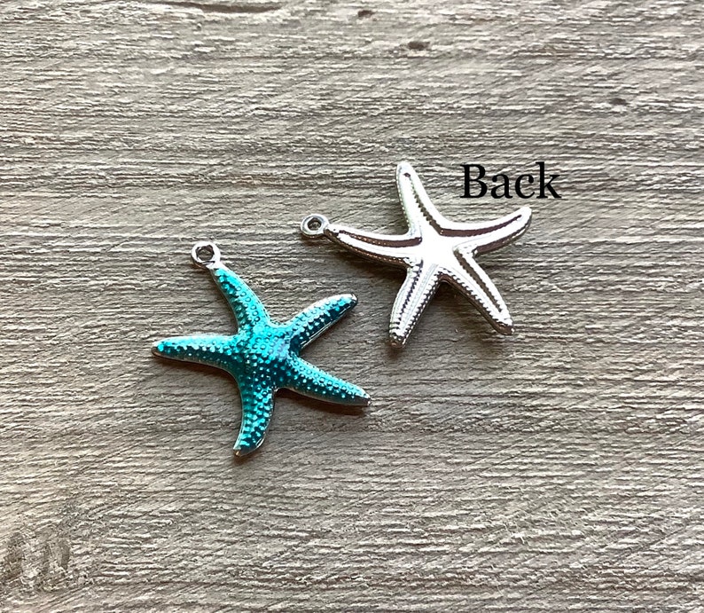 Enamel Starfish Pendants 4 Star Fish Charms Ocean Jewelry - Etsy