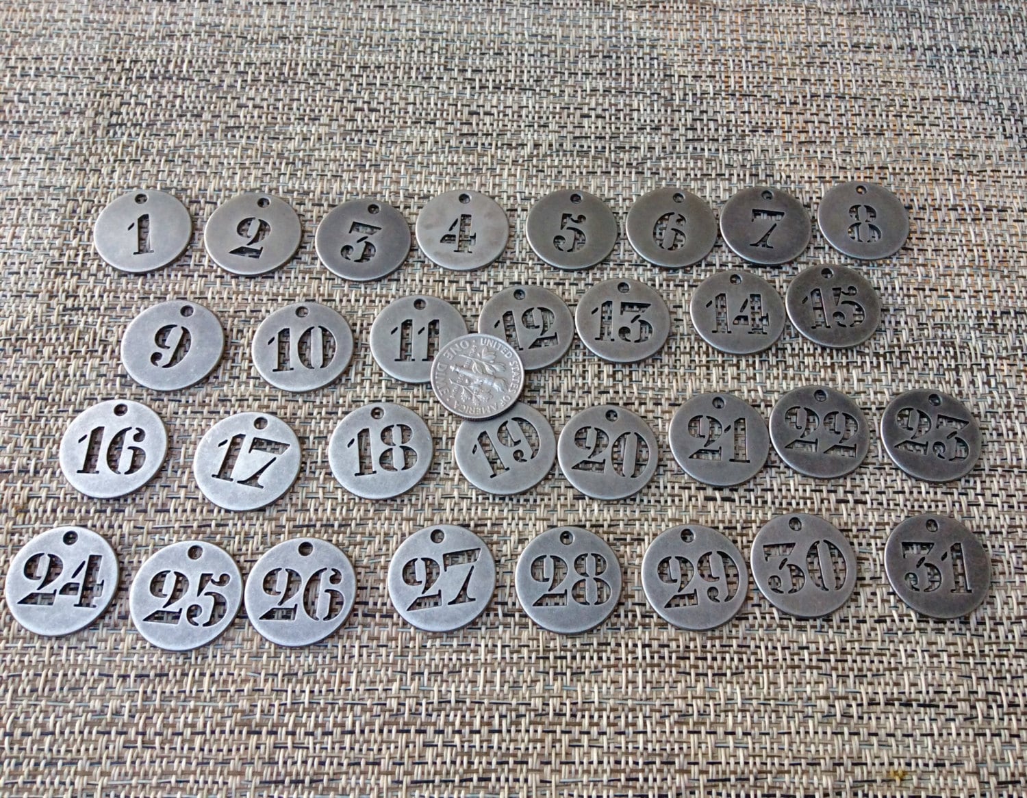 Cut Out Number Charms 1-31 You Choose Personalized Charms - Etsy