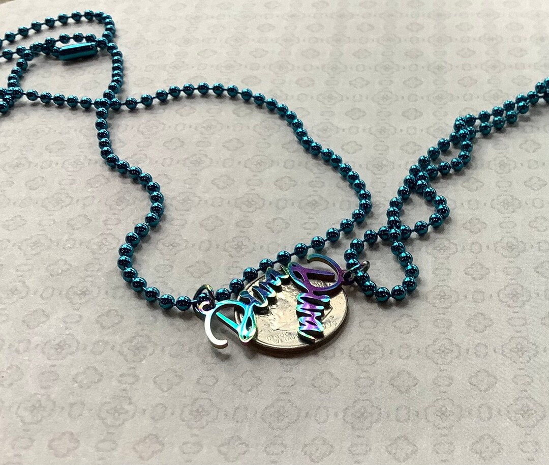 Diva Necklace, Stainless Steel Ball Chain, Friends Gift, Rainbow Diva ...