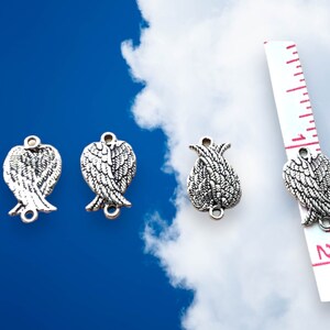 4 Angel Wing Connectors, Angel Jewelry, Detailed Wing Connectors, Angel ...