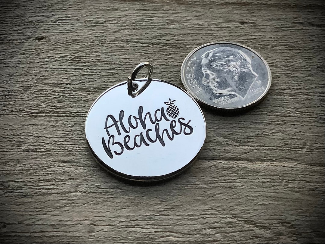 Aloha Beaches Pendant Silver Plated Necklace Aloha Beaches - Etsy