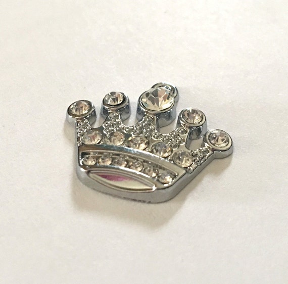 3 Rhinestone Studded Crown Pendants or Charms Sparkling | Etsy
