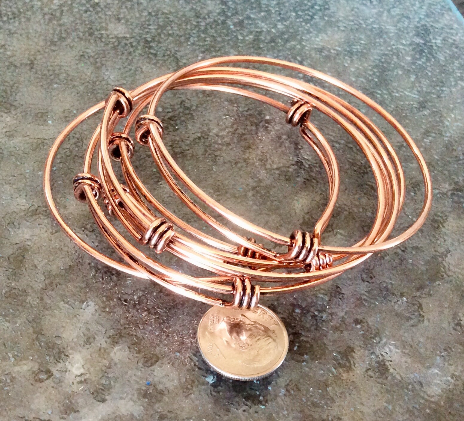 Rose Gold Plated Bangle Bracelet 65mm Bangles Charm Bangles - Etsy