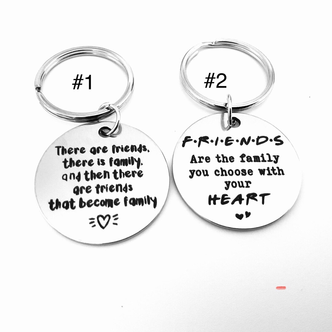 Friendship Gift Key Chain, Friends Are Family Keyring, Add Birthstones ...