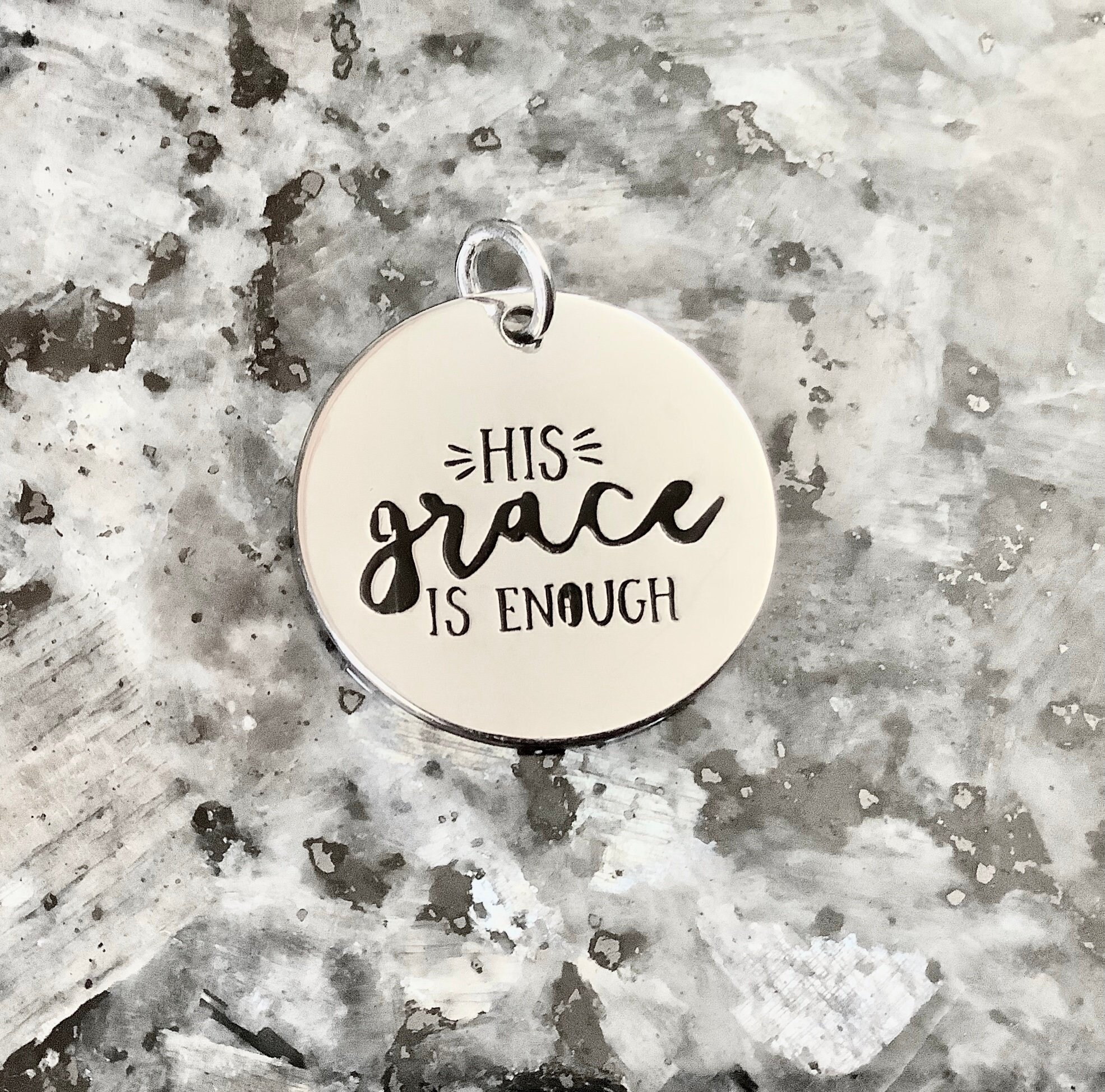 His Grace Is Enough pendant Silver plated necklace Faith | Etsy