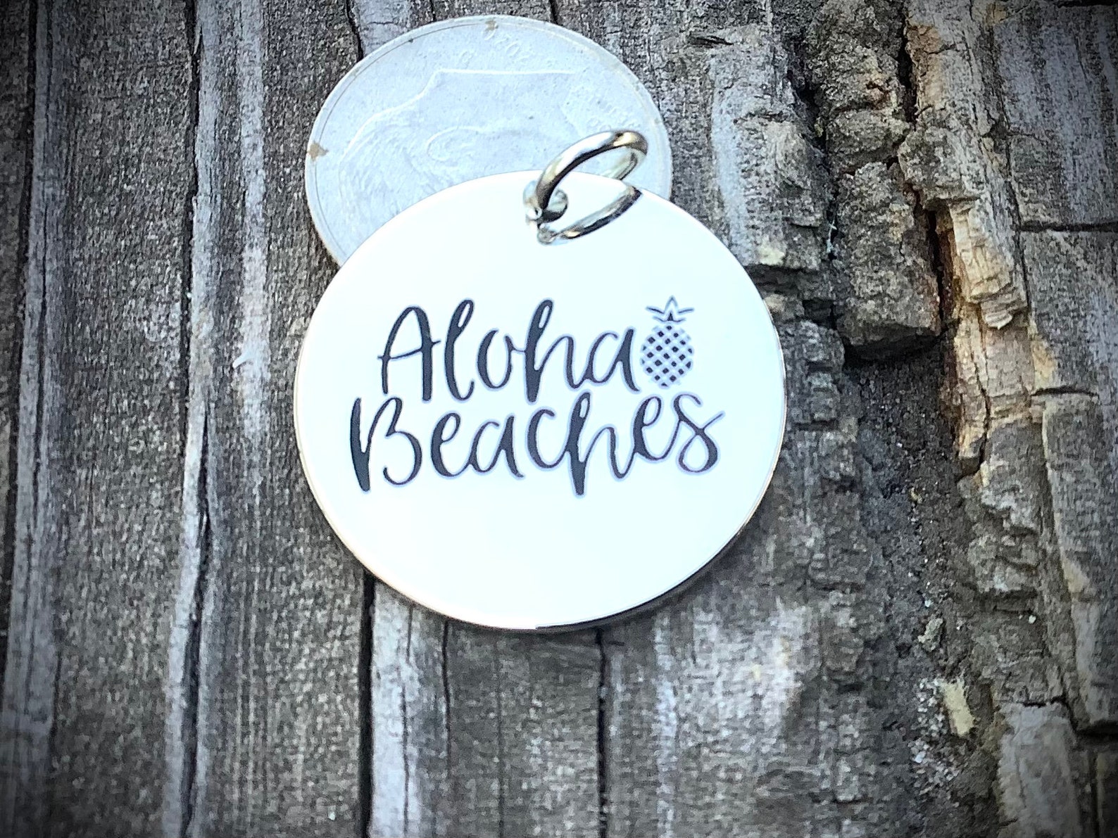 Aloha Beaches Pendant Silver Plated Necklace Aloha Beaches - Etsy
