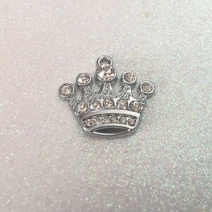 3 Rhinestone Studded Crown Pendants or Charms Sparkling - Etsy