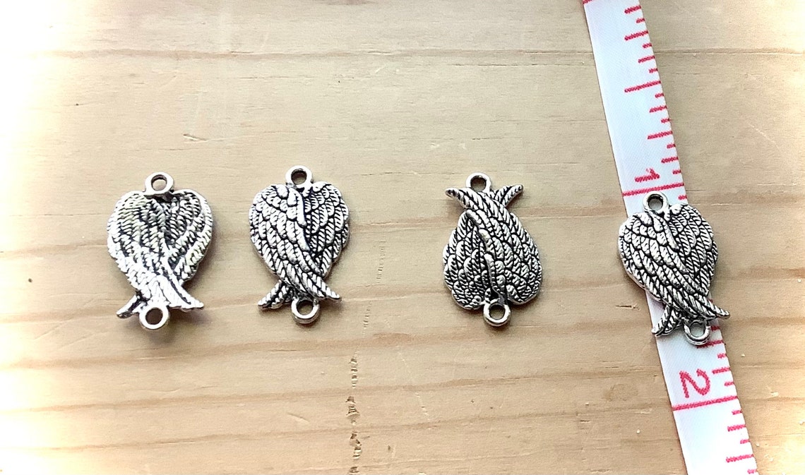 4 Angel Wing Connectors Angel Jewelry Detailed Wing | Etsy