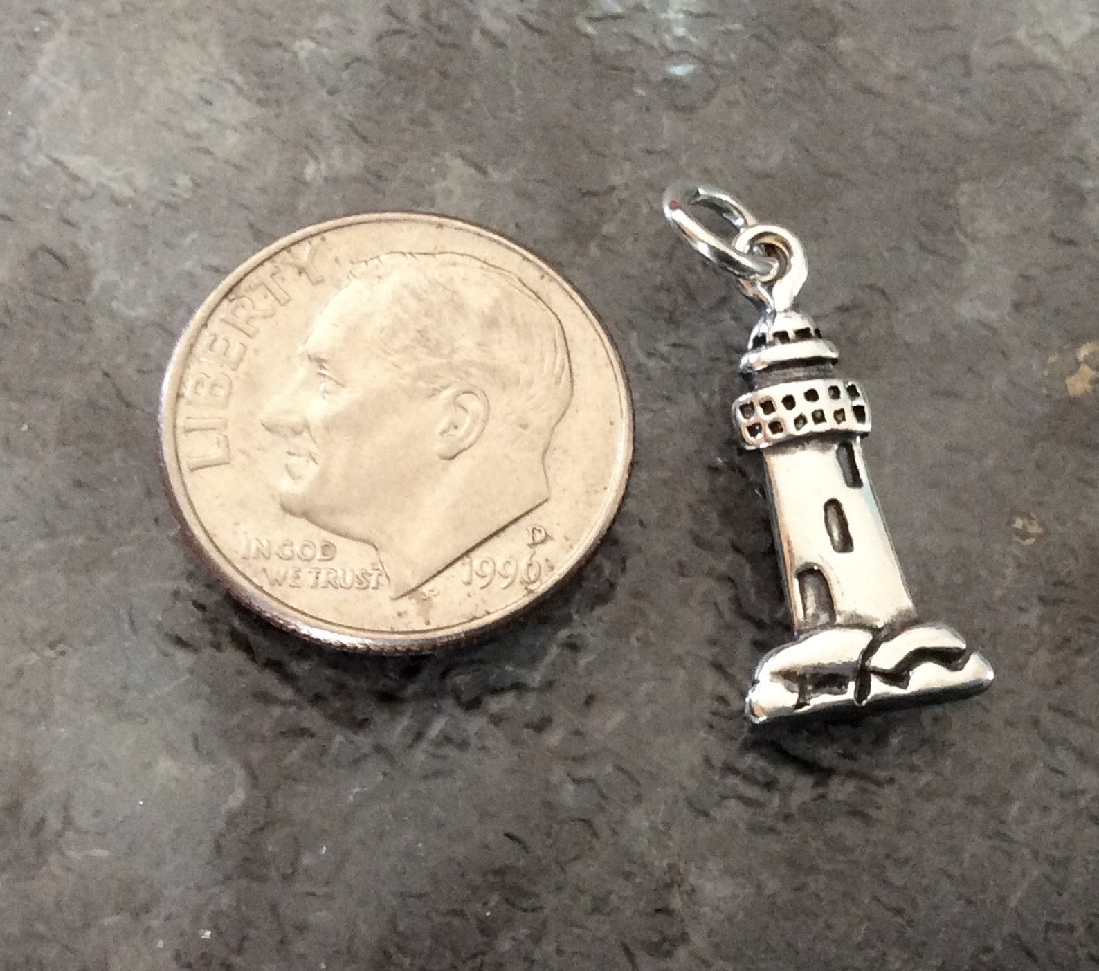 Sterling Silver Lighthouse Charm Nautical Pendant Light - Etsy