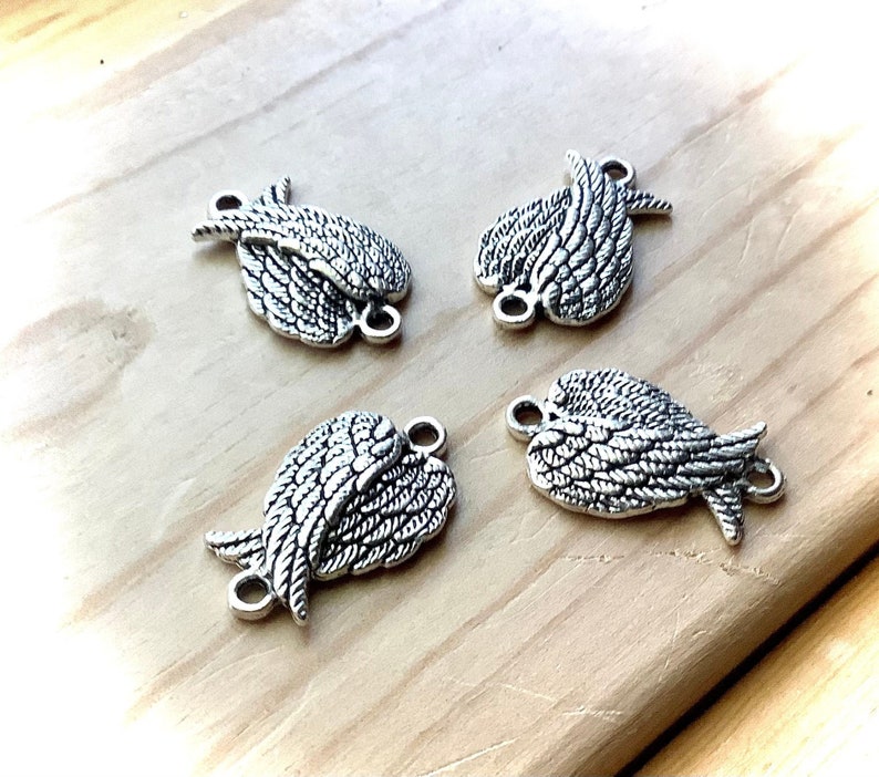 4 Angel Wing Connectors Angel Jewelry Detailed Wing - Etsy