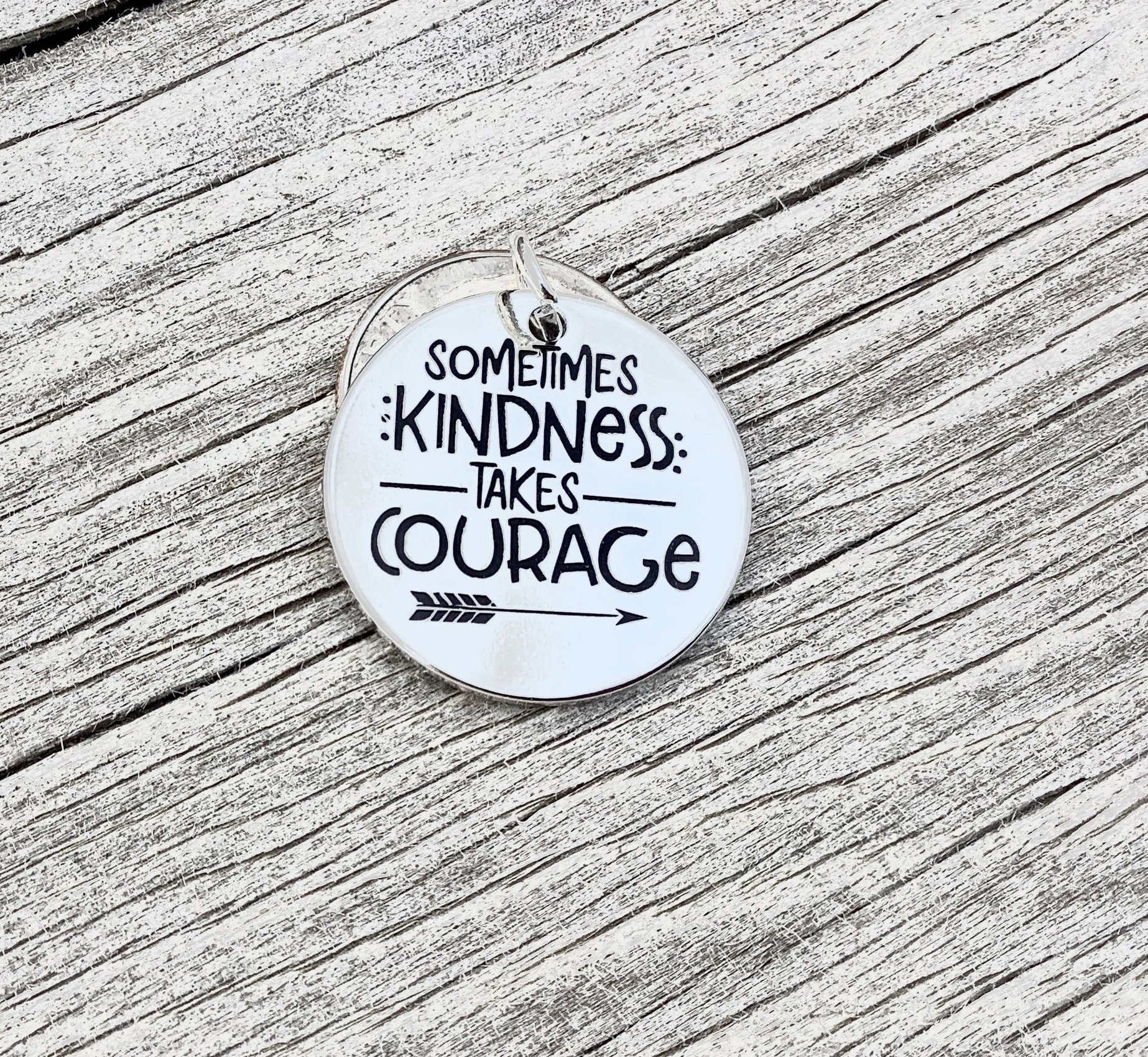 Sometimes Kindness Takes Courage pendant Silver plated | Etsy