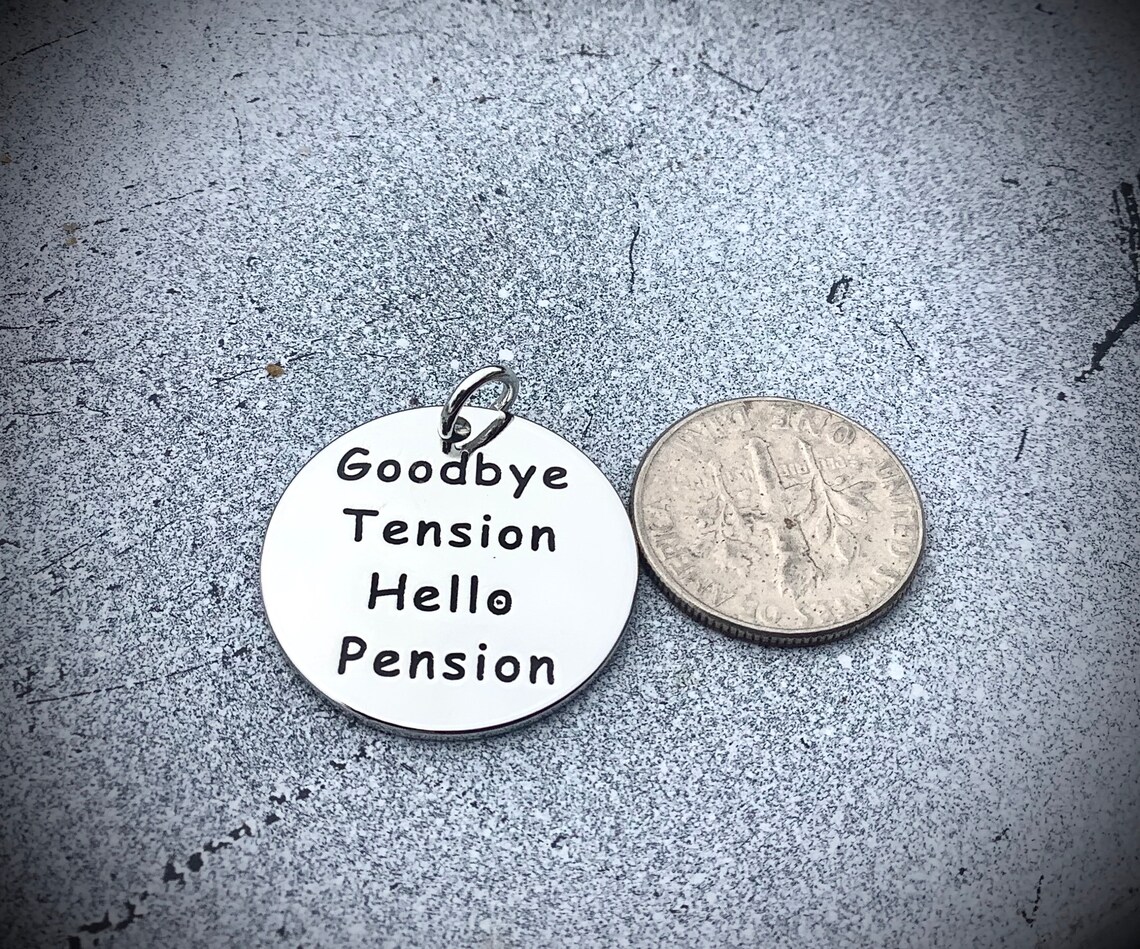 Goodbye Tension Hello Pension Pendant Silver Plated - Etsy