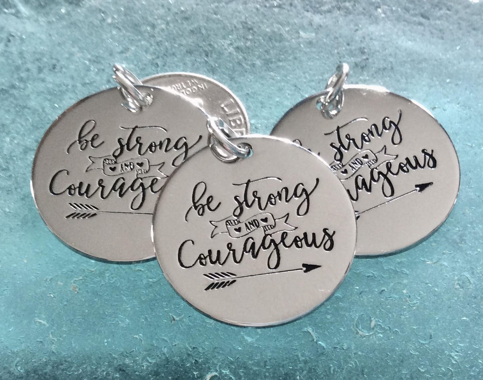 Be Strong and Courageous Pendants Silver Plated Necklace | Etsy