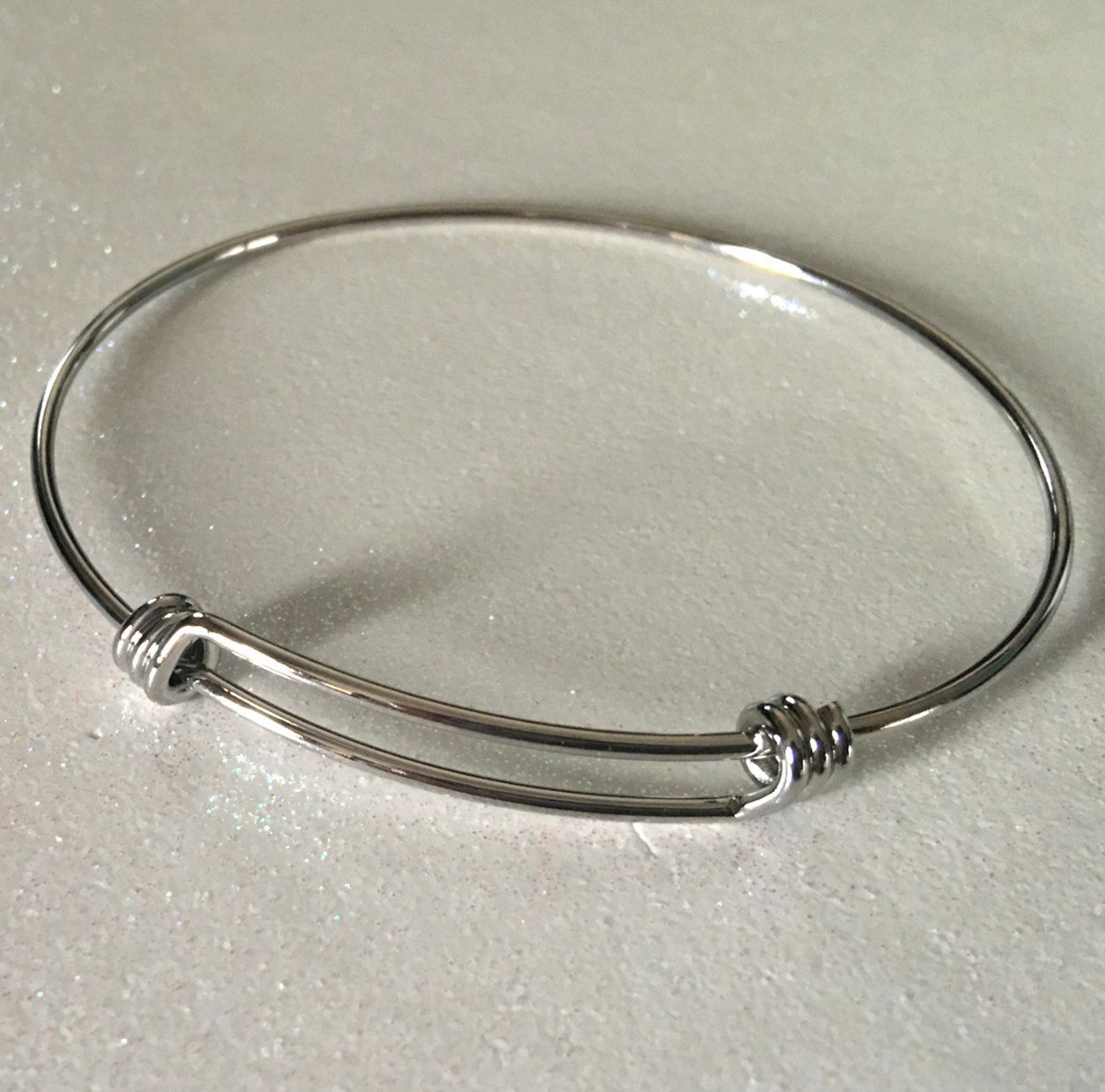 65mm Solid Stainless Steel Expandable Silver Bangle Bracelet ...
