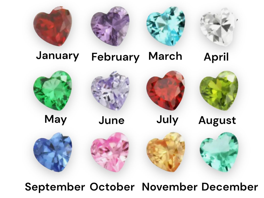 Heart Birthstones for Glass Lockets, 4mm Floating Locket Charms, Memory ...