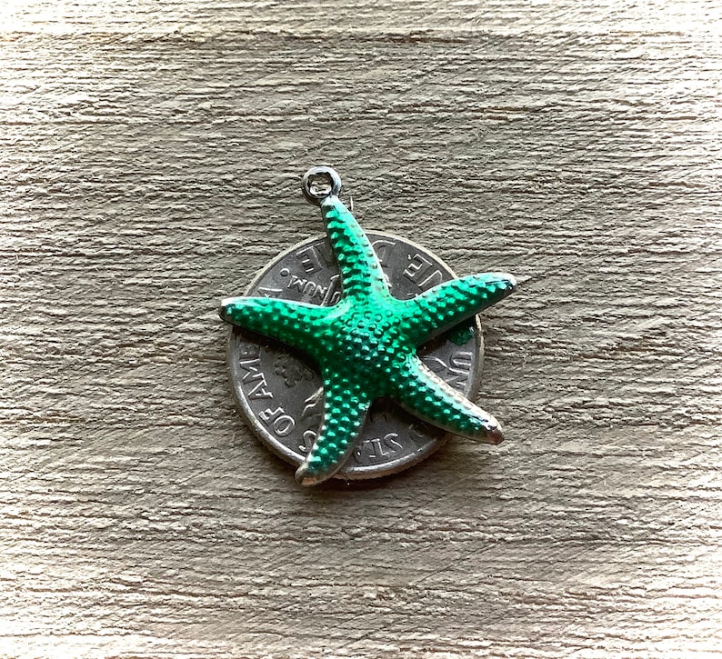 Enamel Starfish Pendants 4 Star Fish Charms Ocean Jewelry - Etsy