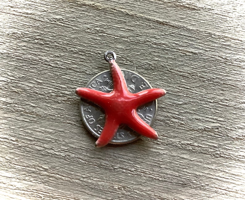 Enamel Starfish Pendants 4 Star Fish Charms Ocean Jewelry - Etsy
