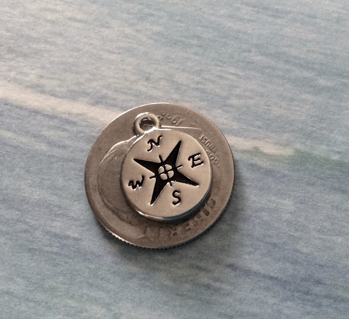 5 Small Compass Charms Nautical Charms Hiking Pendants | Etsy
