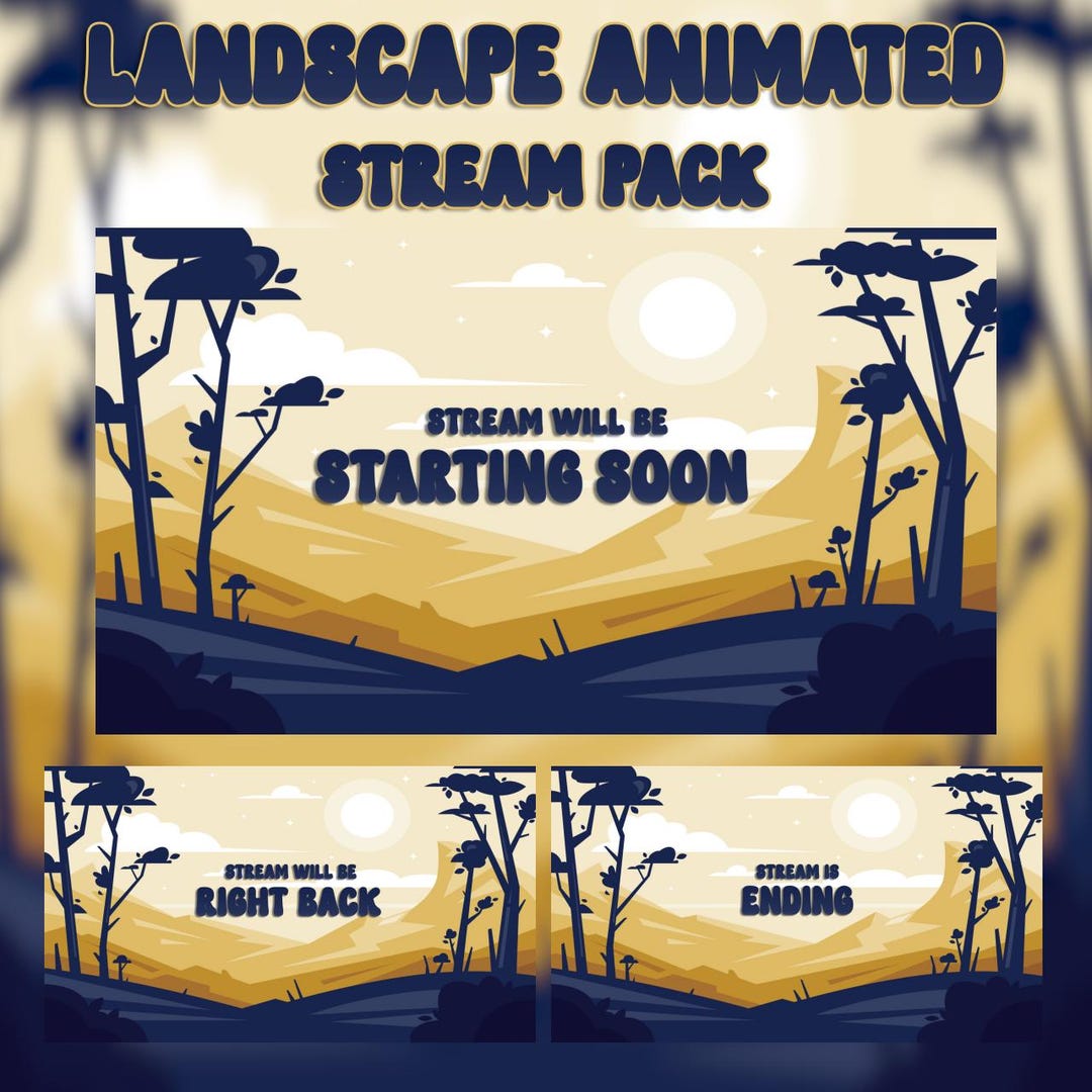 Animated Landscape Stream Overlay Pack: Twitch Screens, Alerts, Panels ...