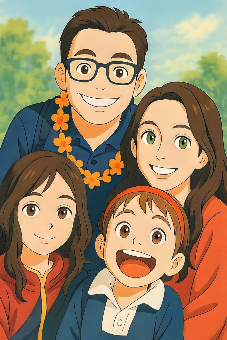 Custom Studio Ghibli Style Portrait, AI Cartoon Photo | Ghibli Digital ...