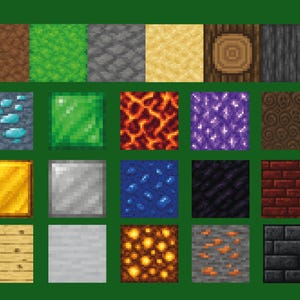 Minecraft-inspired Pixel Texture Pack – 21 PNG Blocks + Bonus PDF ...
