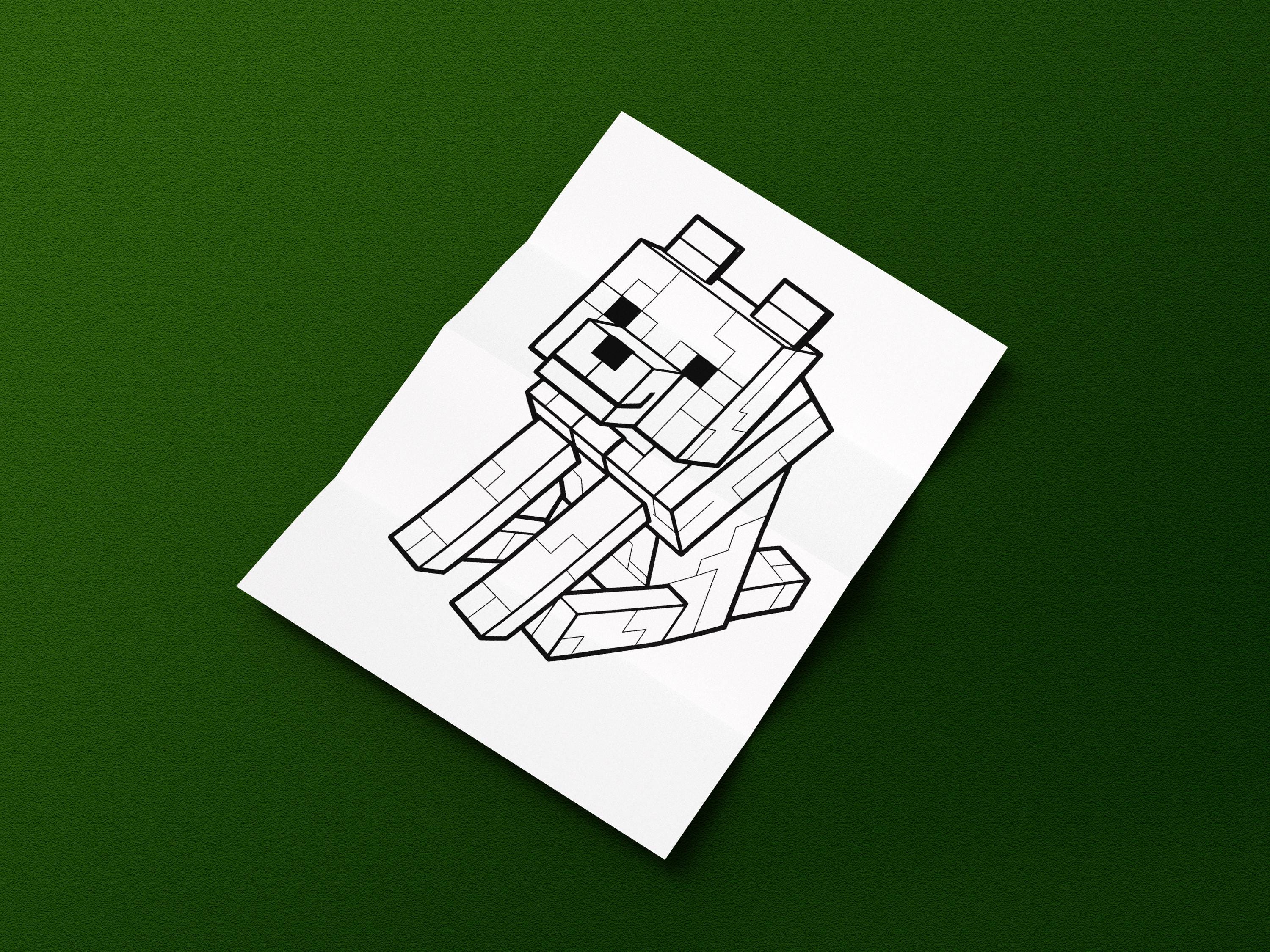 Minecraft - Inspired Animal Mobs Coloring Pages – Printable PDF | Black ...