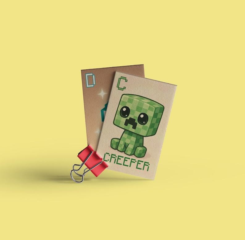 Minecraft-inspired Alphabet Flashcards – A to Z | Printable PDF Set | 4 ...