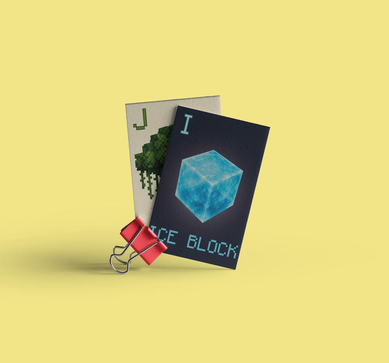 Minecraft-inspired Alphabet Flashcards – A to Z | Printable PDF Set | 4 ...