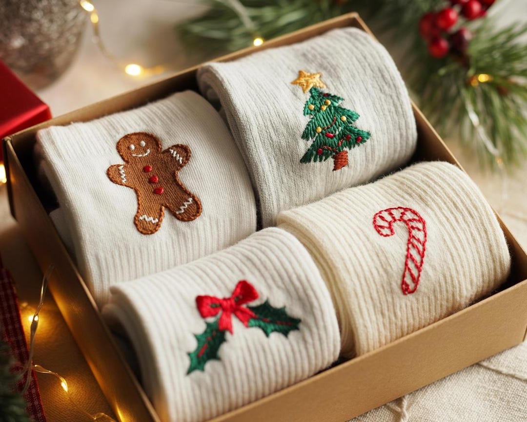 Personalized Embroidered Christmas Socks – Personalized Holiday Socks ...